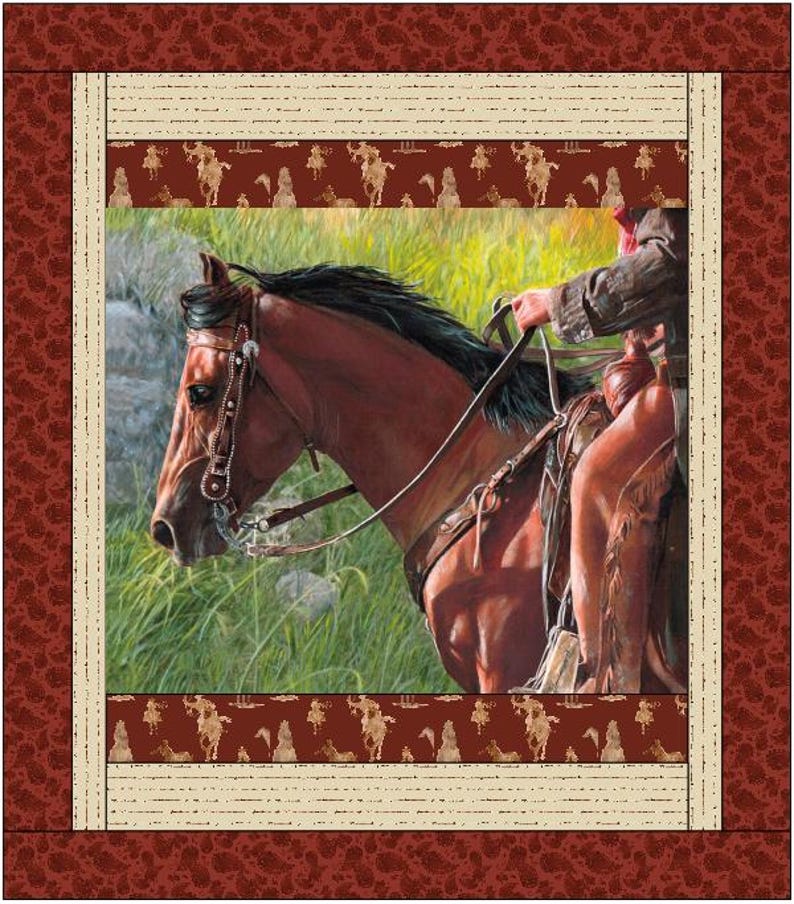 Cowboy up Panel Quilt Kit – Ride the Range – Western Cowboy Quilt 58″ X ...