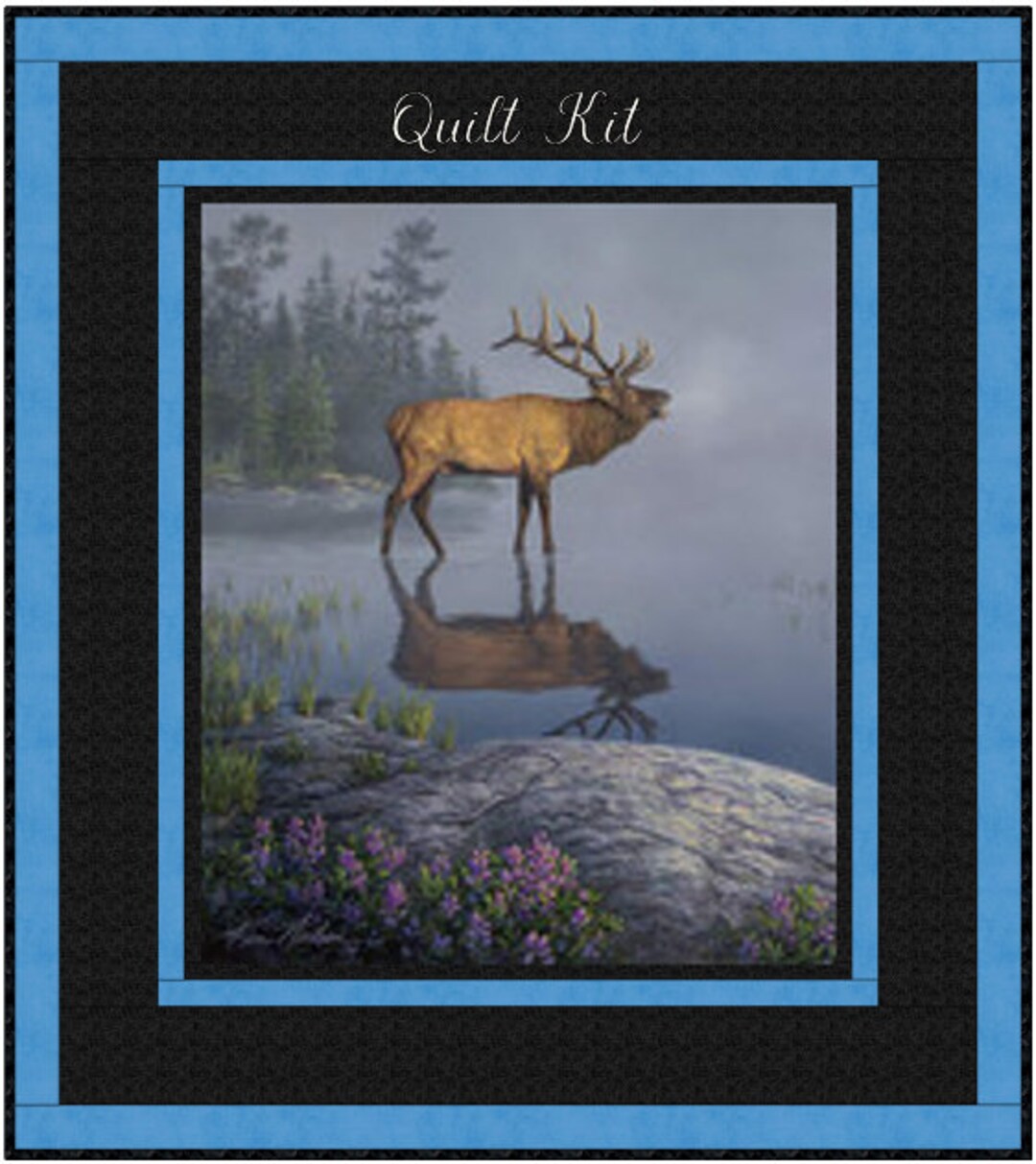 Wild Life Elk Quilt Kit Pre Cut Elk Quilt Panel QUILT KIT 3 Quick and ...