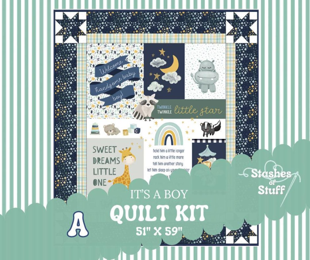 It’s a Boy Riley Blake Quilt Kit | Baby Quilt Kit | DIY Quilt Top ...