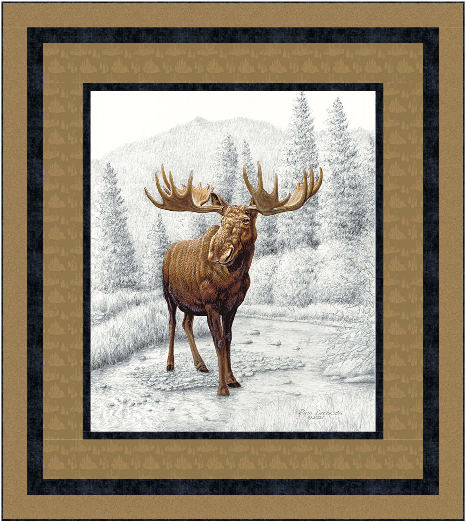 Moose Panel Quilt Kit Quick and Easy Quilt Kit Pre Cut Beginner Wild ...