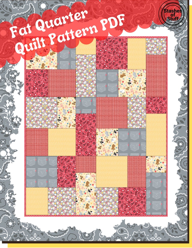PDF Quilt Pattern PATTERN ONLY Fat Quarter Quilt Pattern - Etsy