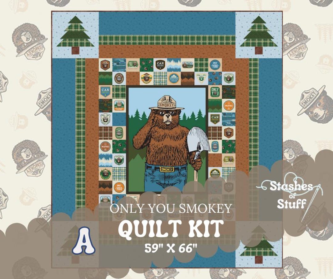 Only You Smokey Bear Quilt Kit | Riley Blake Fabric | Pre-cut or ...