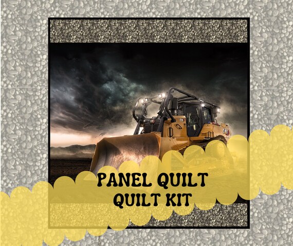 Pre Cut Quilt Kits Dozer CAT® Panel Caterpillar Heavy | Etsy