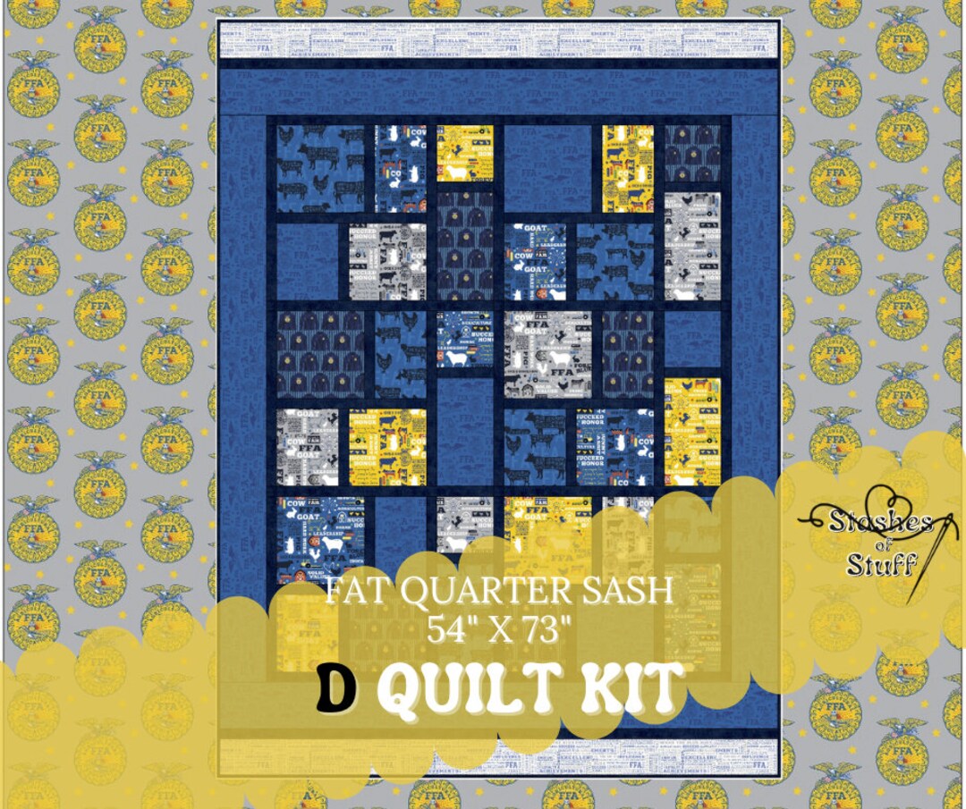 Quilt Kit FFA Fabric Pre Cut Beginner Quick Simple Easy Fast Quilt ...