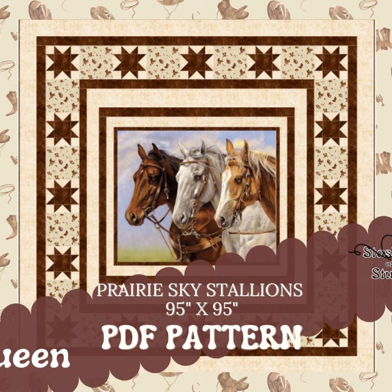 Horse Panels Quilt - Etsy UK
