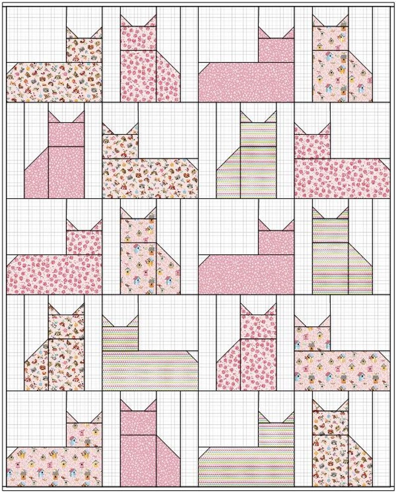 Cat Quilt Kit 49 X 61 – Quilt Kit – Cat Meow Riley Blake – Advanced ...