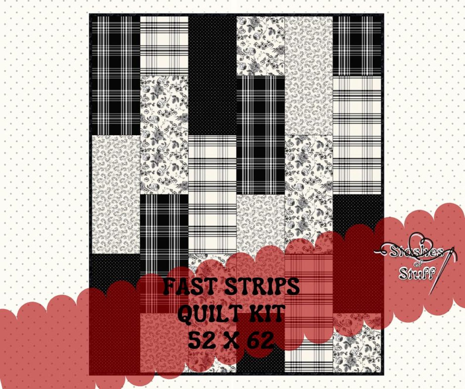 Perfect for a Beginner - Precut Vertical Strips Quilt Kit - Fleur Noire ...
