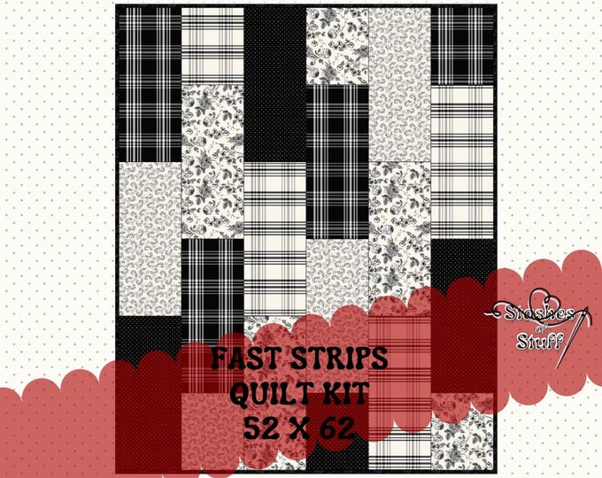 Perfect for a Beginner - Precut Vertical Strips Quilt Kit - Fleur Noire ...