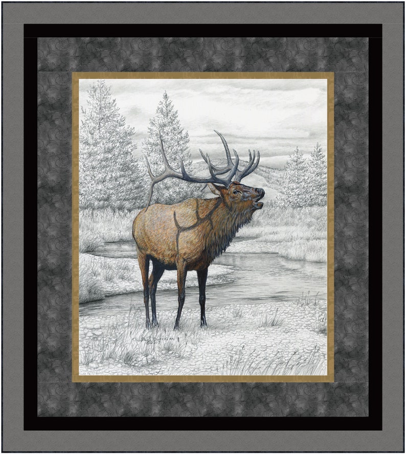 Elk Buffalo Deer Moose Panel Quilt Kit Quick and Easy - Etsy