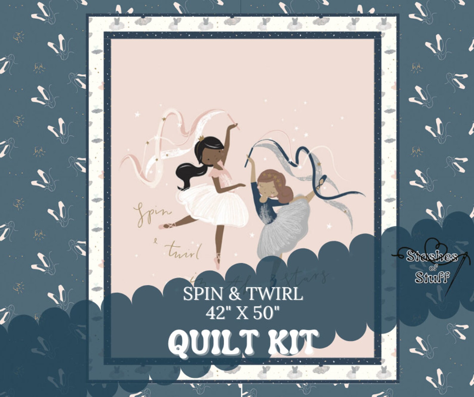Spin & Twirl Panel Quilt Kit Quick and Easy Quilt Kit Ballerina Pre Cut ...