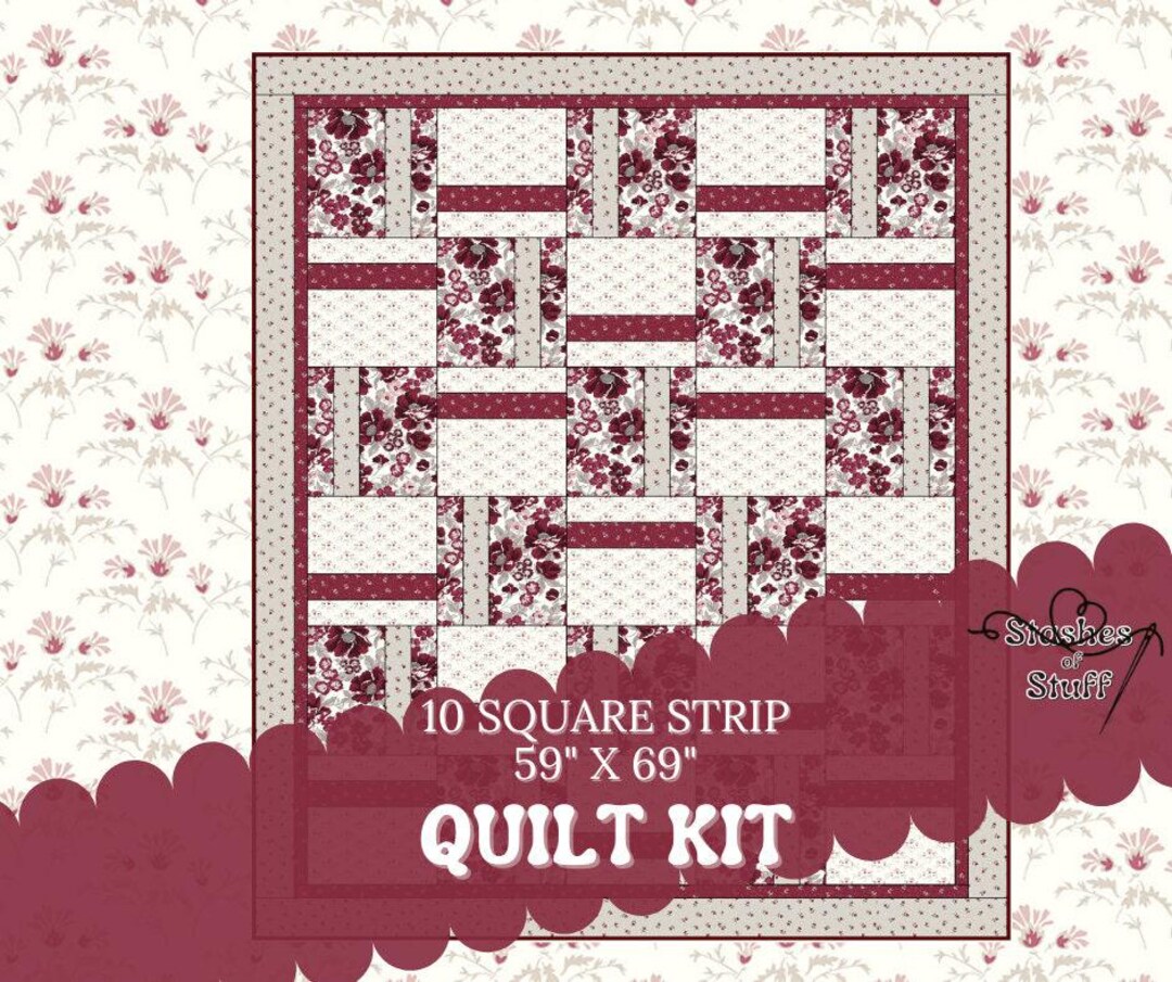 Precut Quilt Kit - Strips & Blocks Quilt Kit - Fast and Easy Perfect ...