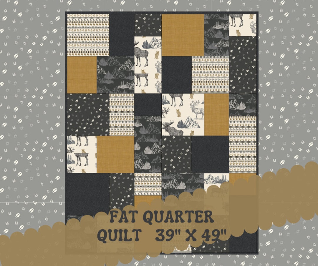 Timberland Quilt - Elk Wildlife Quilt - Beginner Quilt Kit - Precut Fat ...