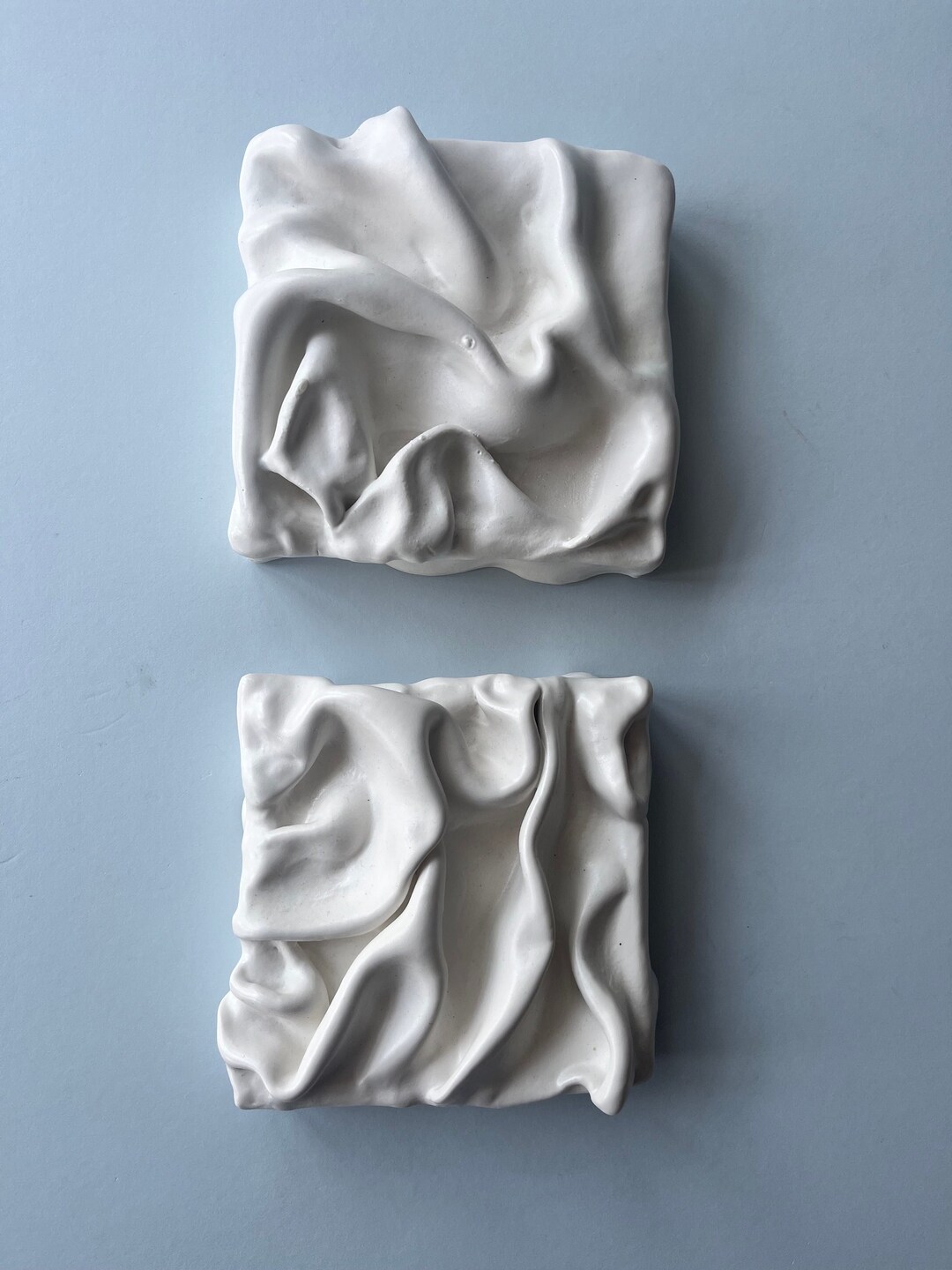 Draping Pottery Wall Sculpture Porcelain Handmade Wall Decor One of a ...