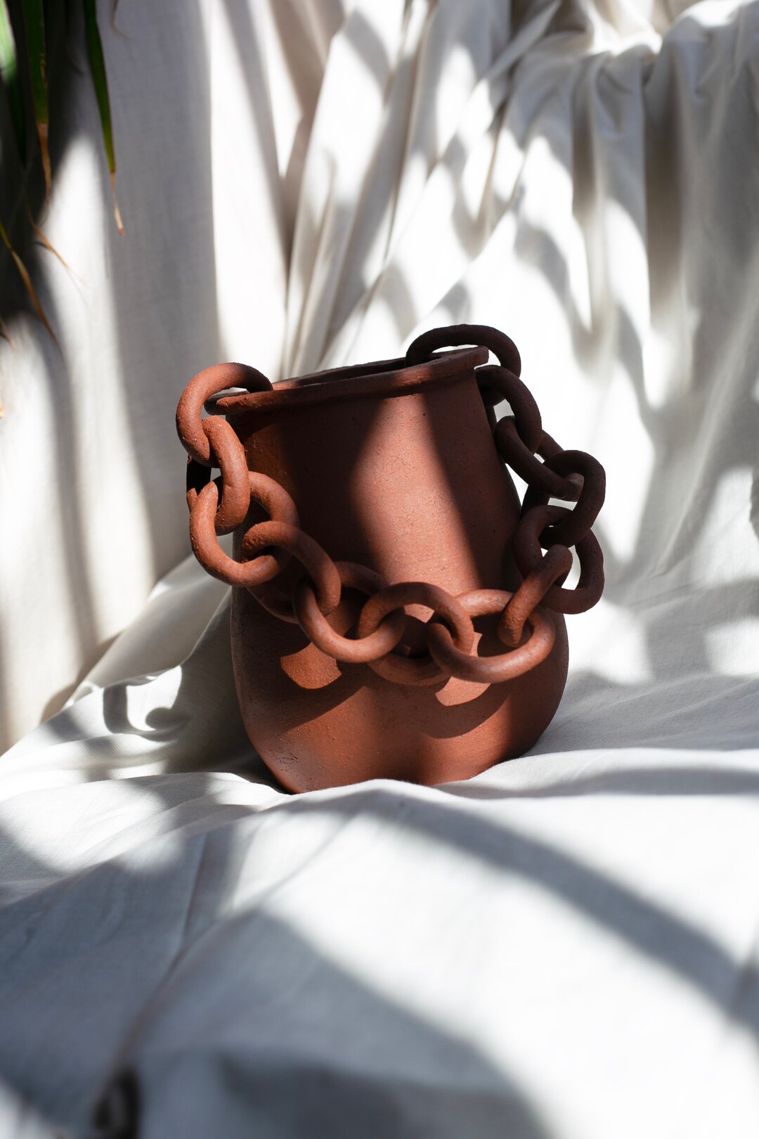 Handmade Terracotta Pompeii Chained Vase Ceramic Vessel With Chains - Etsy