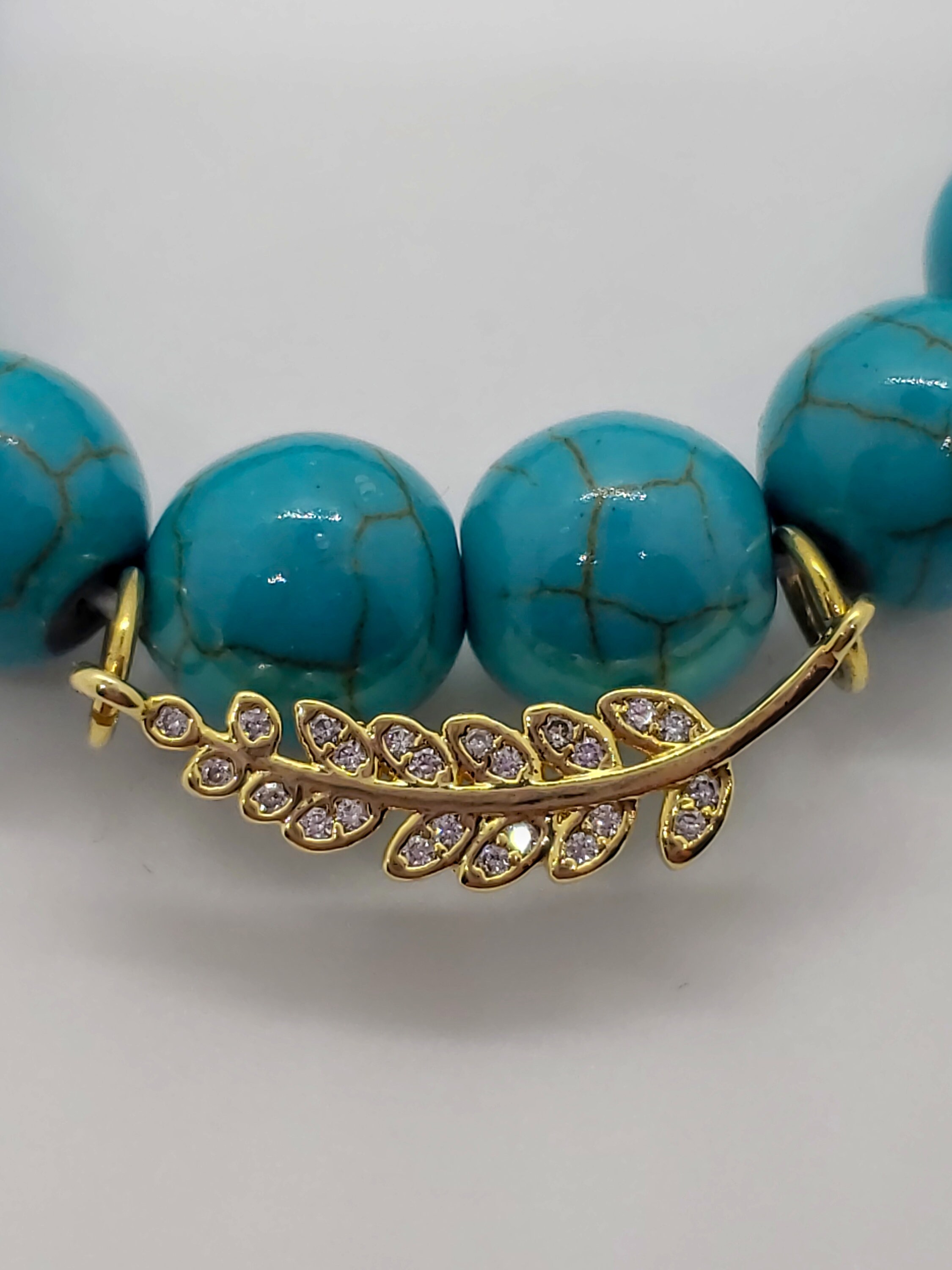 Pulsera de perlas de color turquesa y oro | Etsy