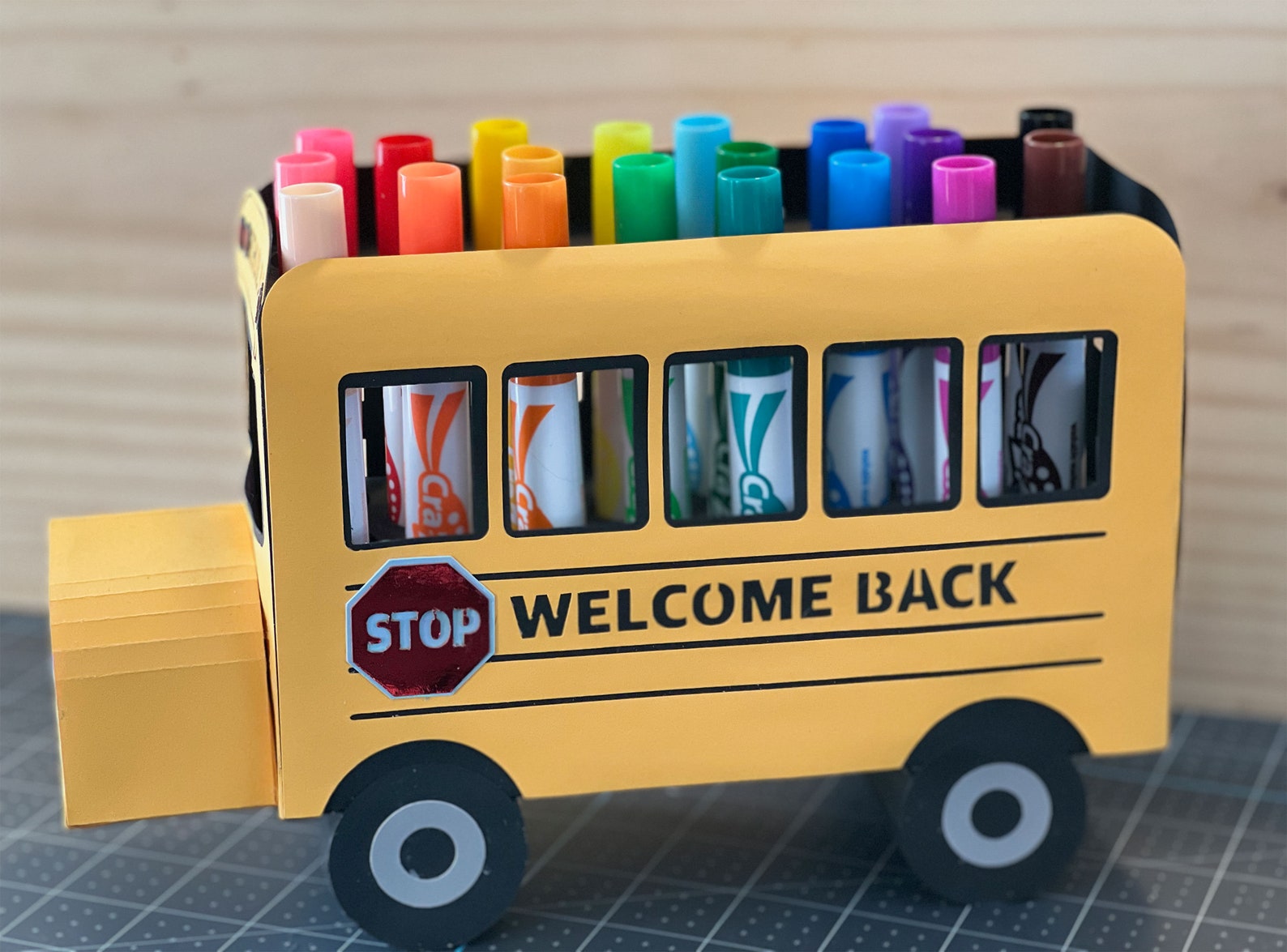 3-D School Bus Pen/marker Holder Card-stock School Bus Kit for - Etsy