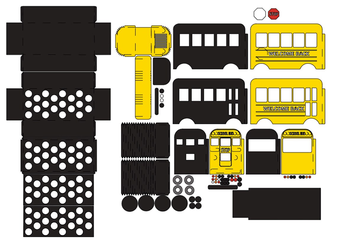 3-D School Bus Pen/marker Holder Included Short and Large Bus - Etsy