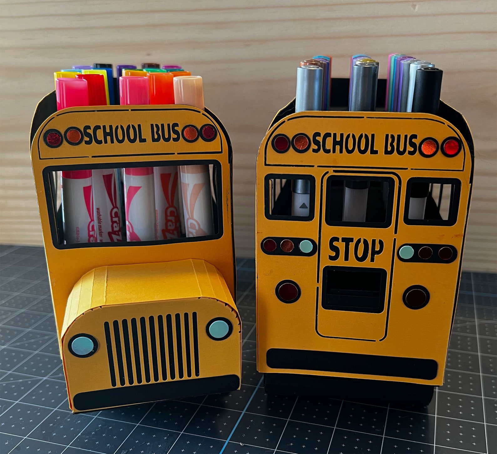 3-D School Bus Pen/marker Holder Card-stock School Bus Kit for | Etsy