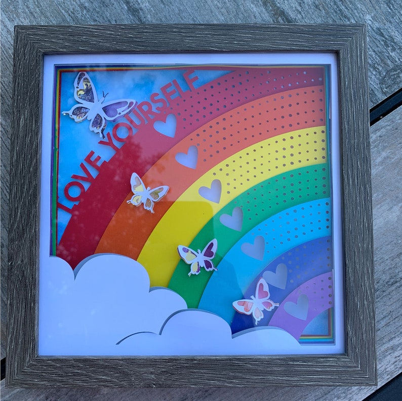 Be True to Yourself Rainbow Shadow Box SVG LGBTQ Pride Wall - Etsy