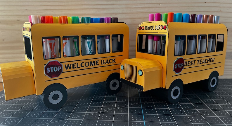 3-D School Bus Pen/marker Holder Card-stock School Bus Kit for Your ...