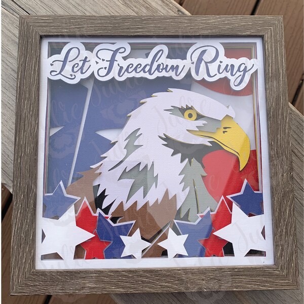 Fourth of July Shadow Box Svg - Etsy