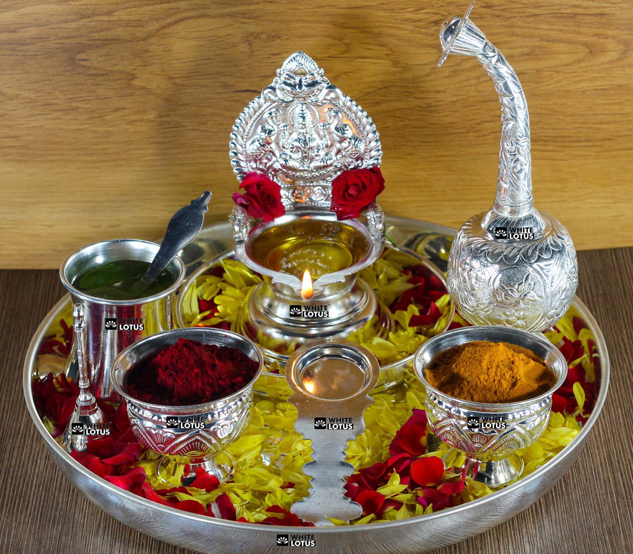 Handcrafted Silver Plated Engraving Kamakshi Set - Etsy