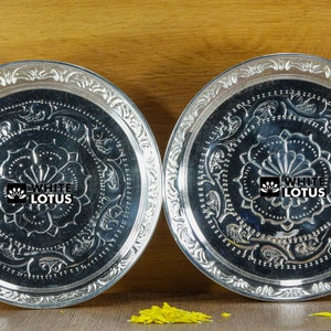 WHITE LOTUS Handmade Silver Plated Decorative Fancy Plates - Etsy