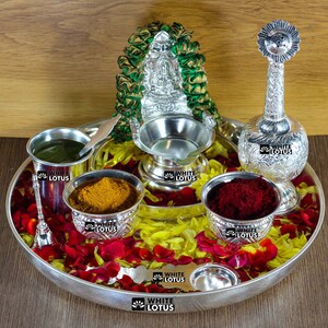 Handcrafted Silver Plated Engraving Kamakshi Set - Etsy