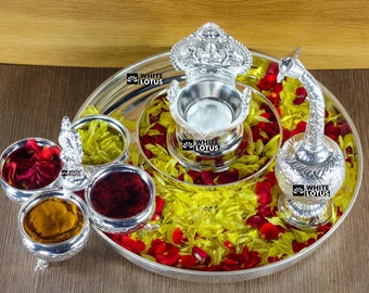 WHITE LOTUS Handcrafted Silver Plated 4 Cup Panchwala Haldi - Etsy