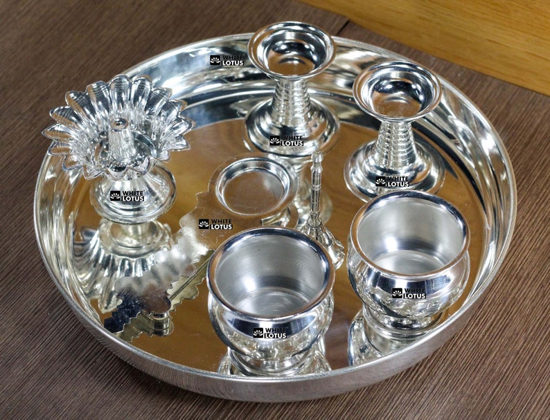 WHITE LOTUS Handcrafted Silver Plated Sada Combo - Etsy