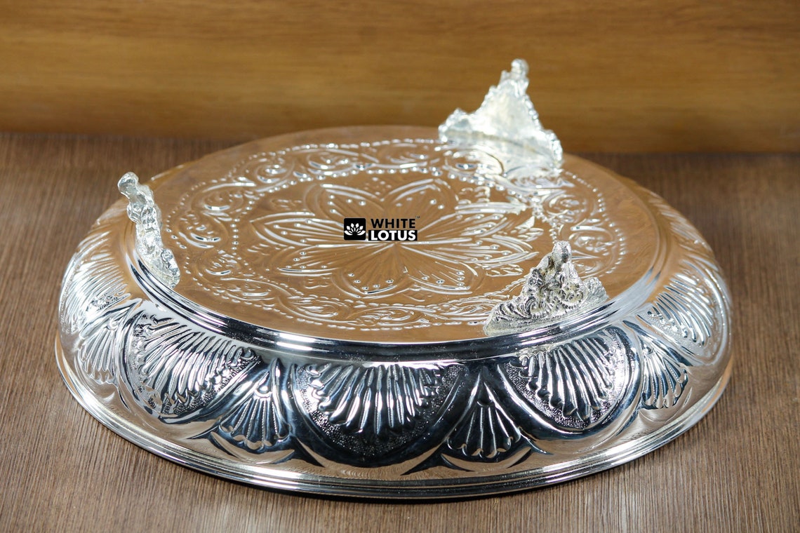 Handcrafted Silver Plated Fancy Big Plate - Etsy