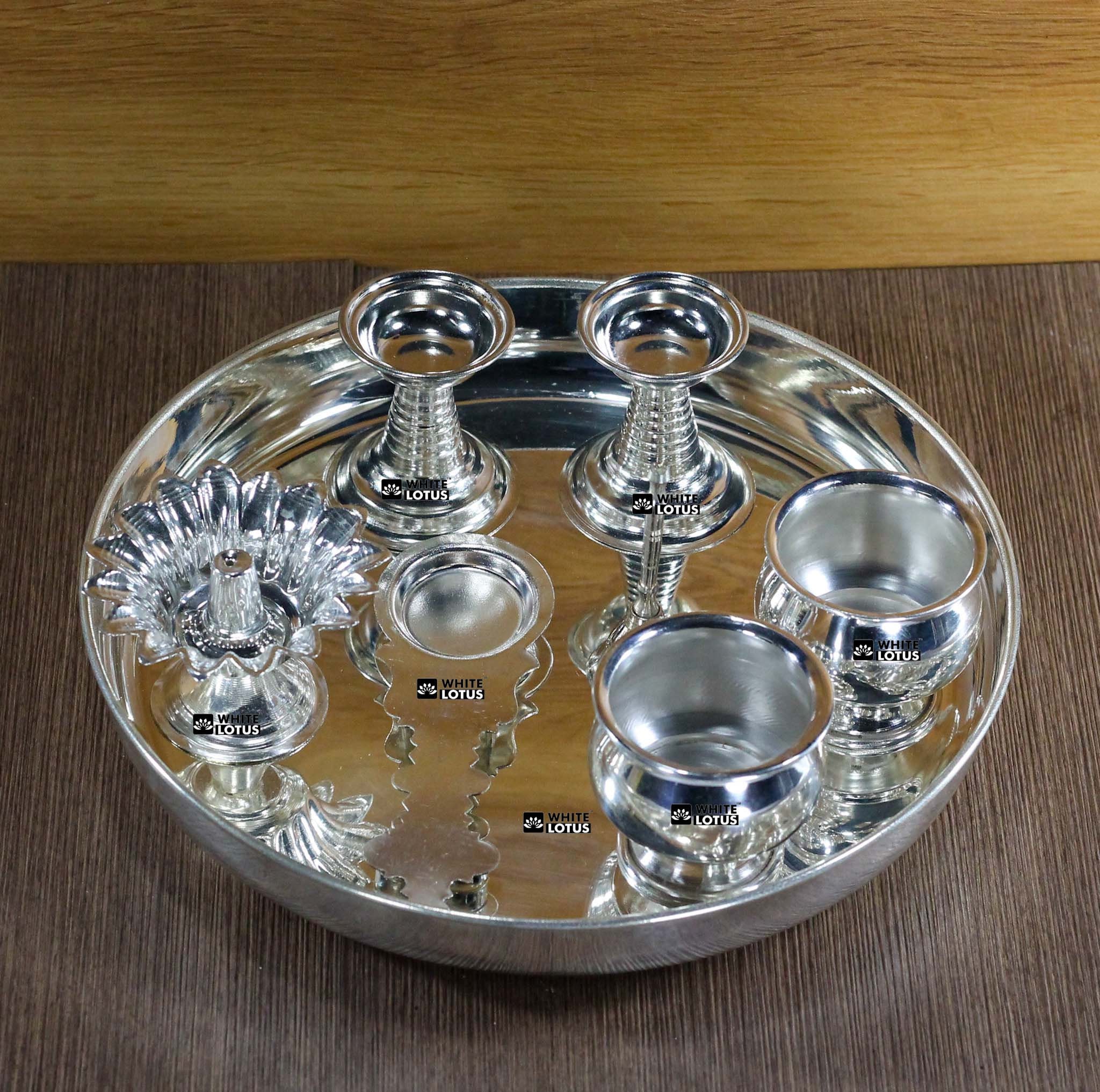 WHITE LOTUS Handcrafted Silver Plated Sada Combo - Etsy