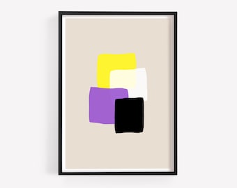 Non Binary Sunset Art Print, Non Binary Poster Wall Art for Home Decor ...