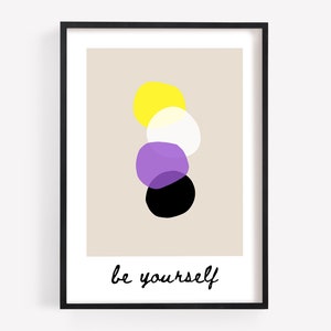 Non Binary Print, Non Binary Art, Non-binary Gift, Minimalist LGBT Wall ...