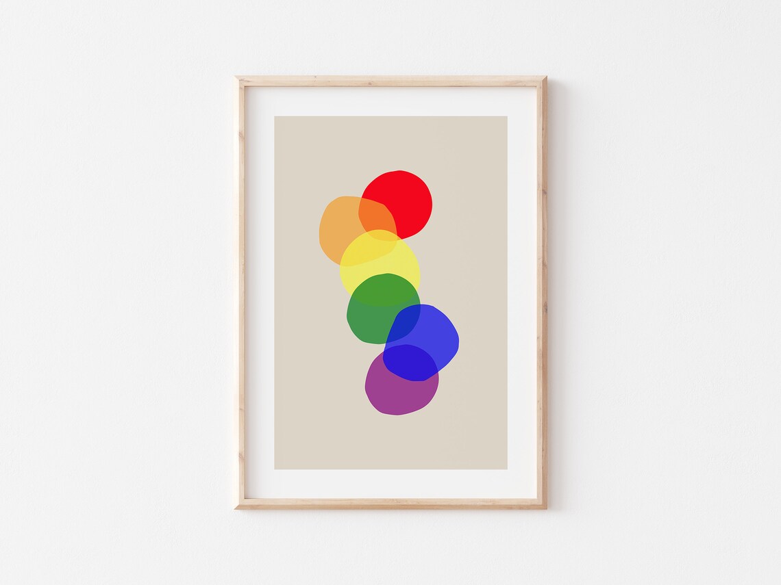 LGBTQ Rainbow Art Print Pride Flag Print Minimalist LGBT | Etsy