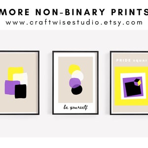 Non Binary Print, Non Binary Art, Non-binary Gift, Minimalist LGBT Wall ...
