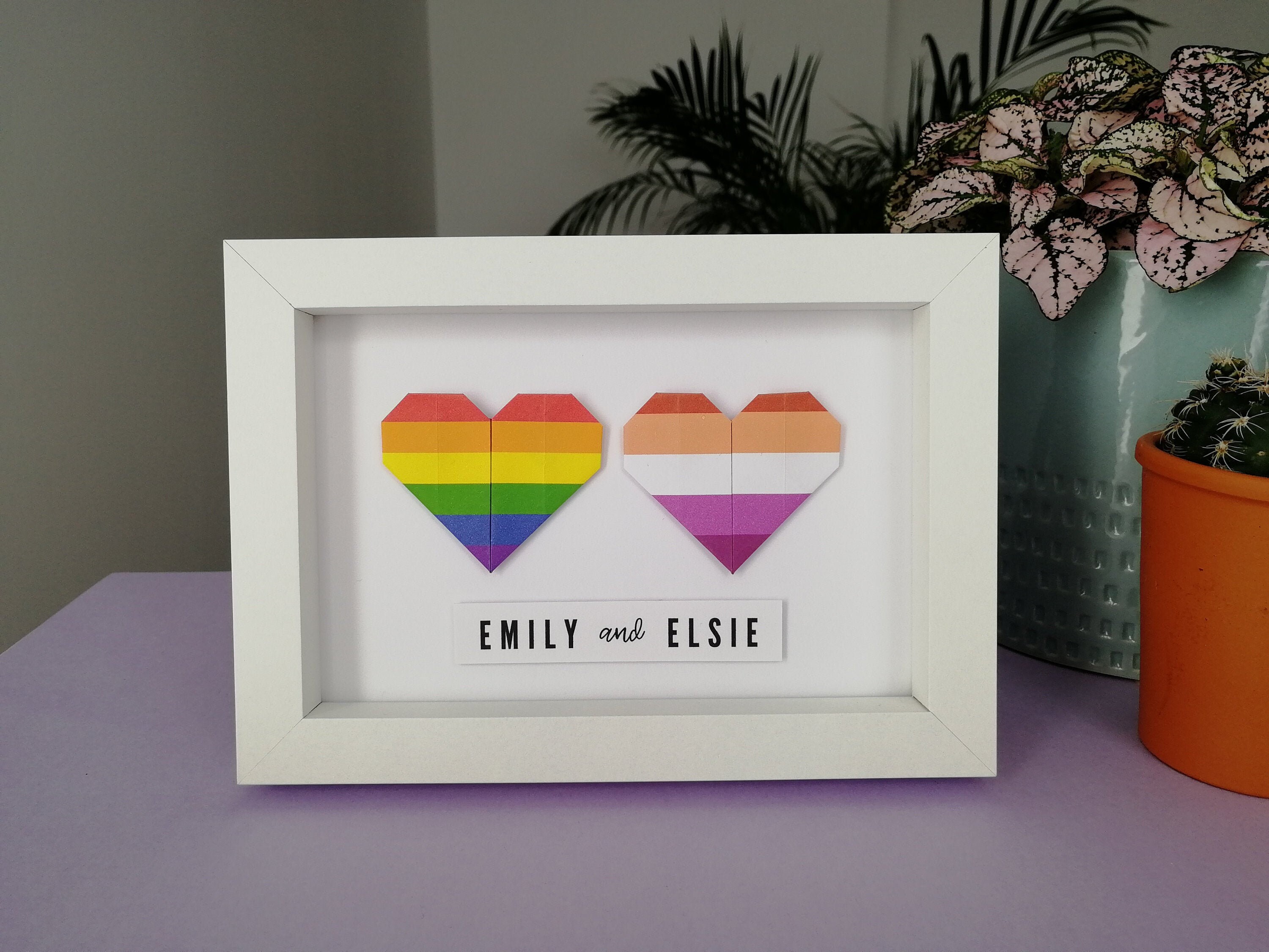 Personalised Lesbian Couple Anniversary Frame Lesbian Wedding | Etsy