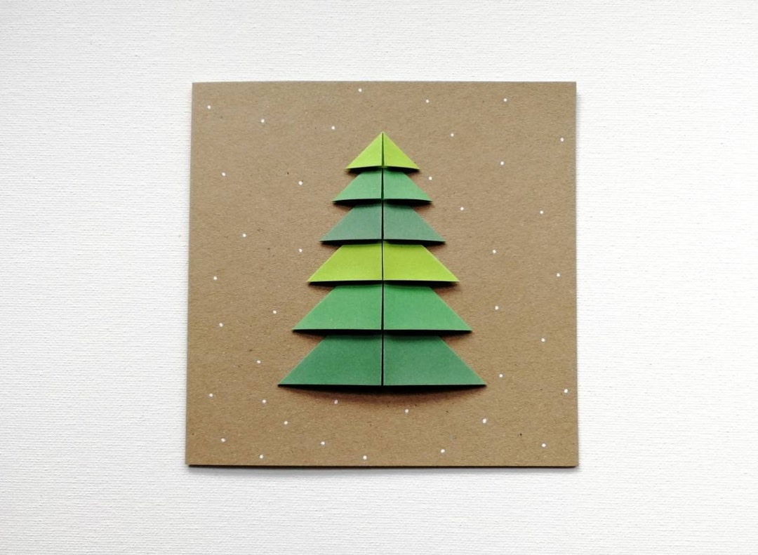 Christmas Tree Card, Origami Christmas Tree, Simple Christmas Card ...