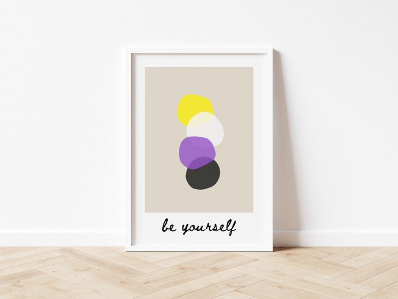 Non Binary Print Non Binary Art Non-binary Gift Minimalist | Etsy
