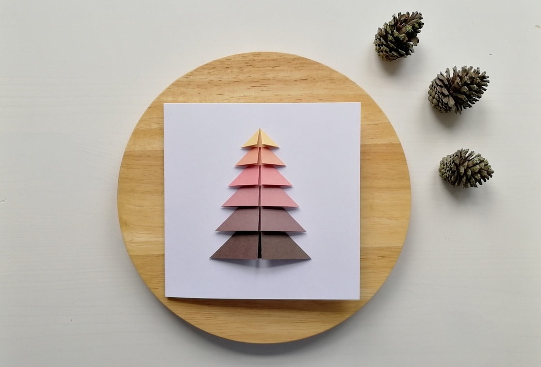 Origami Christmas Tree Card, Handmade Modern Origami Card - Etsy Canada