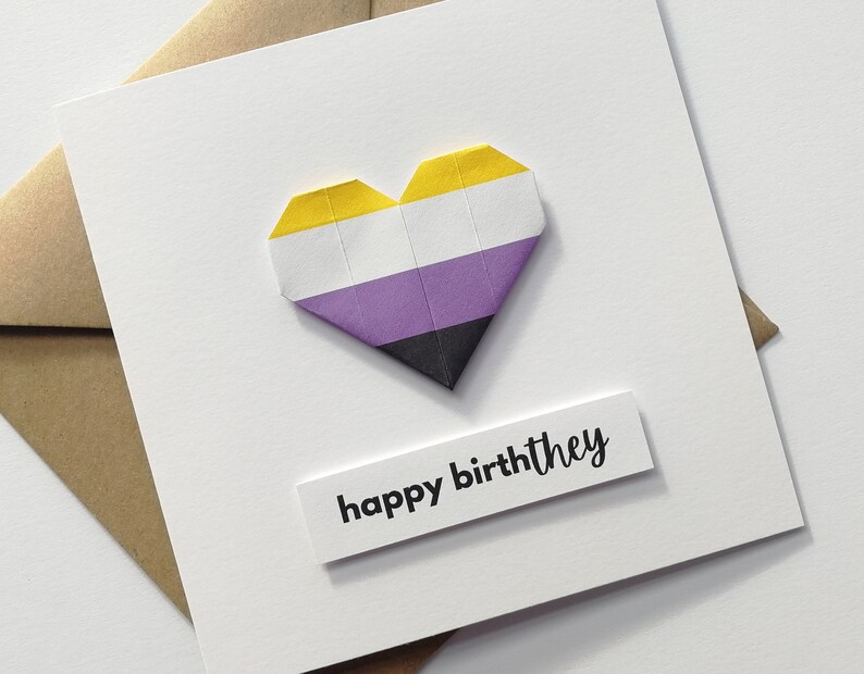 Non-binary Birthday Card Non-binary Card LGBTQ Birthday | Etsy New Zealand
