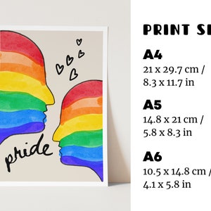 LGBT Pride Rainbow Flag Art Print, Gay Pride Poster, LGBTQ Artwork ...