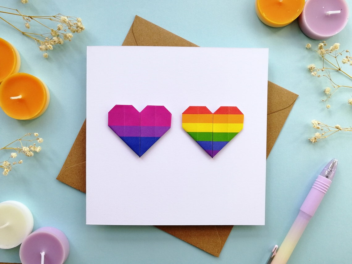 BISEXUAL card Bisexual Pride LGBTQ Cards Pride month Love | Etsy