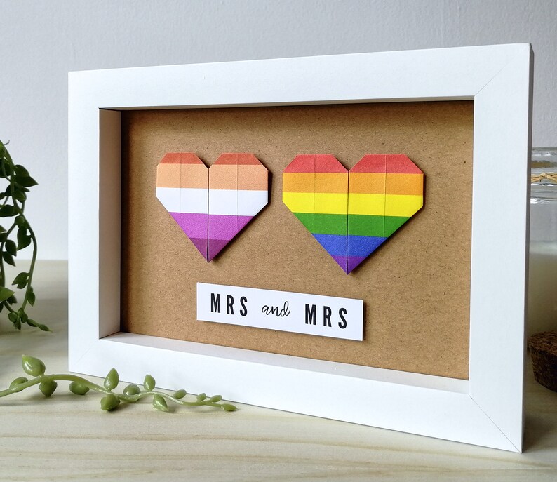 Personalised lesbian couple anniversary frame Lesbian Wedding | Etsy