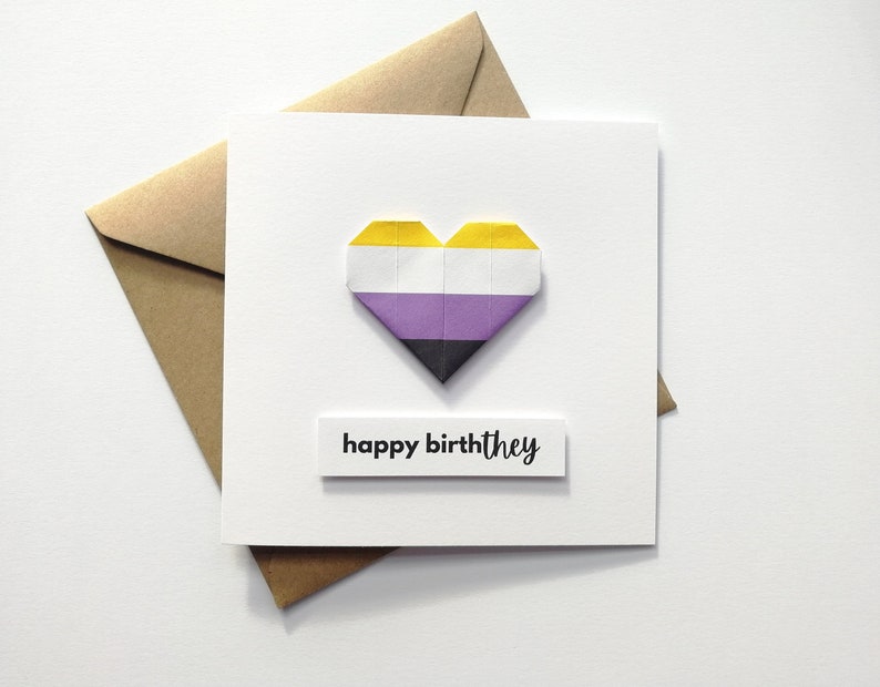 Non-binary Birthday Card Non-binary Card LGBTQ Birthday - Etsy