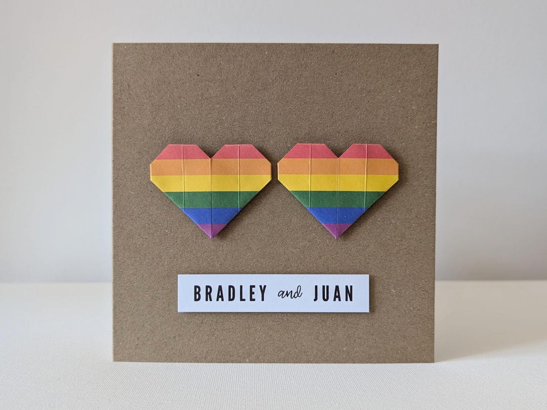 Personalised Gay Anniversary Card, Gay Wedding, Gay Couple Engagement ...