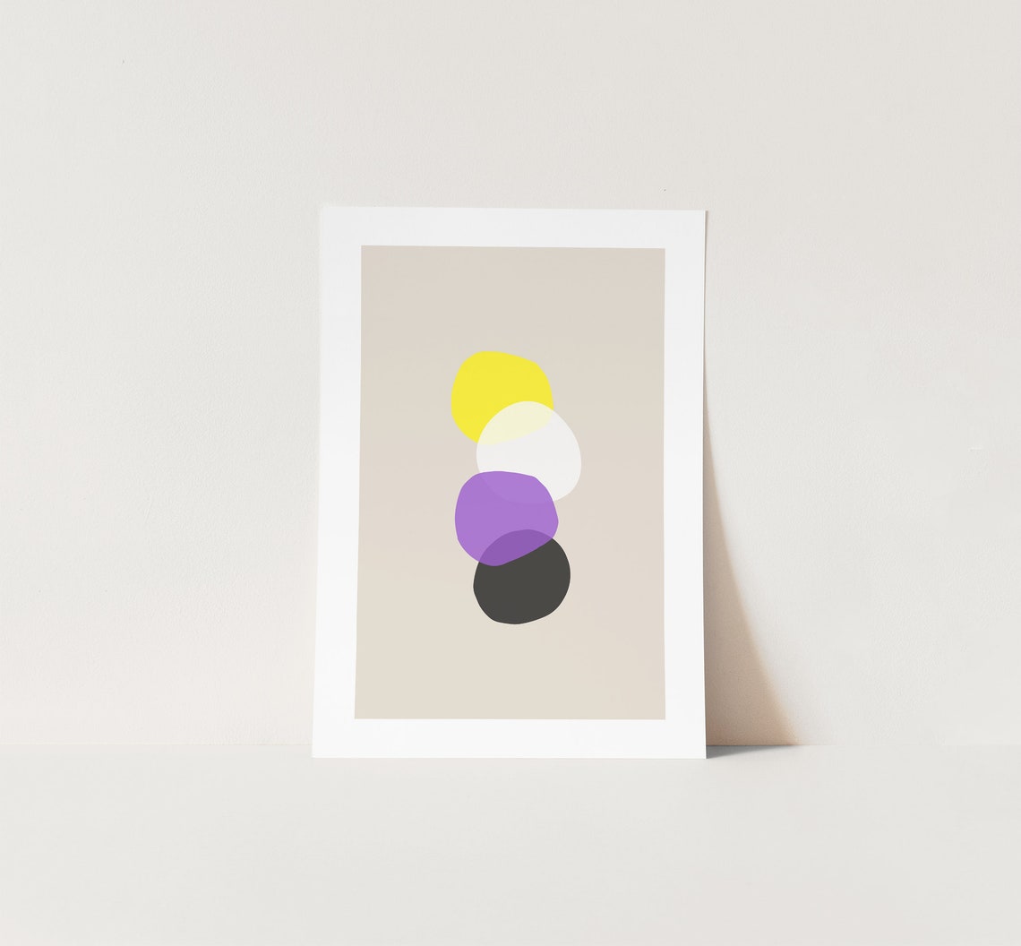 Non Binary Print Non Binary Art Non-binary Gift Minimalist | Etsy