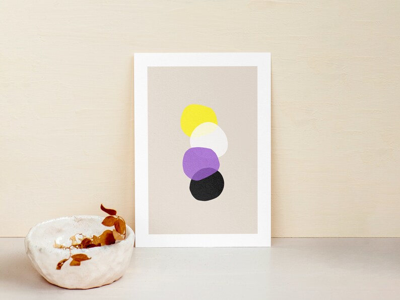 Non Binary Print Non Binary Art Non-binary Gift Minimalist - Etsy