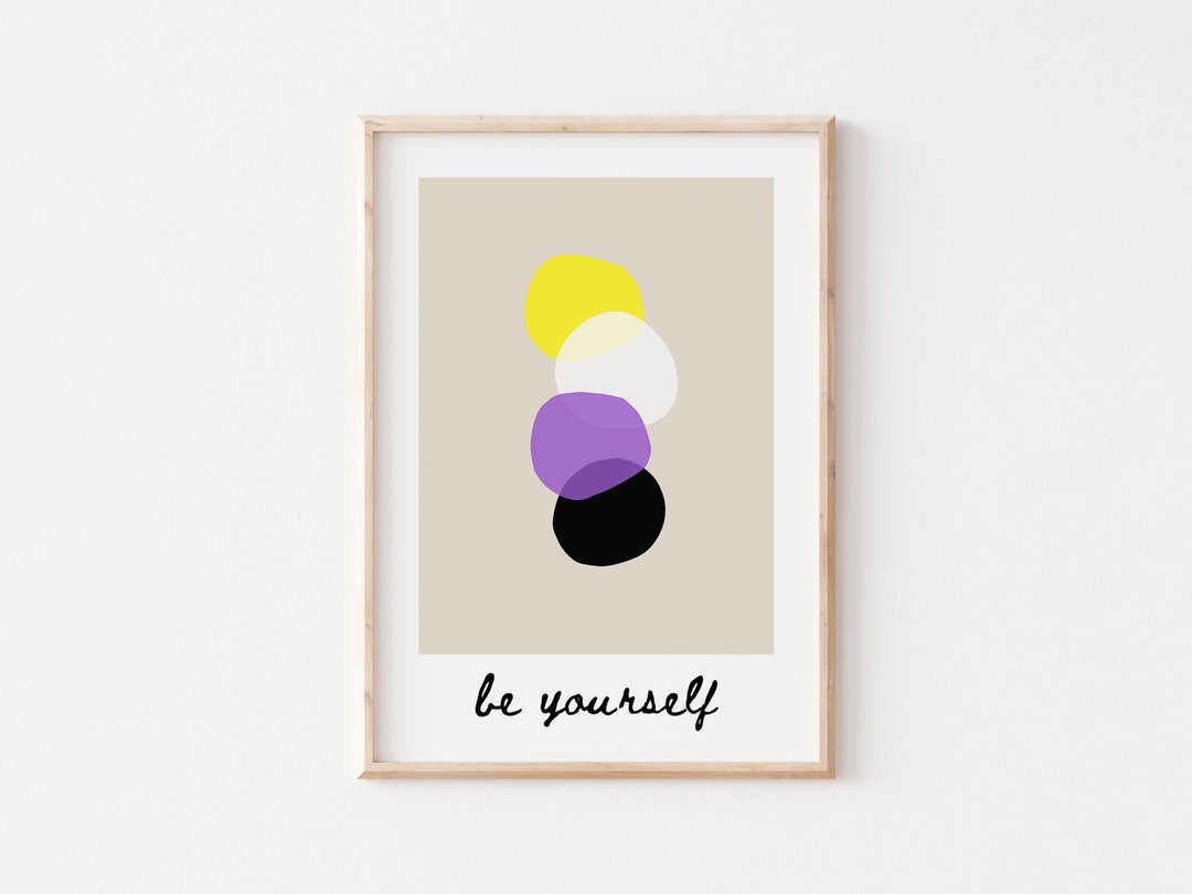 Non Binary Print, Non Binary Art, Non-binary Gift, Minimalist LGBT Wall ...