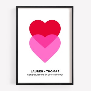 Personalised Wedding Anniversary Print, Custom Couple Names Print ...